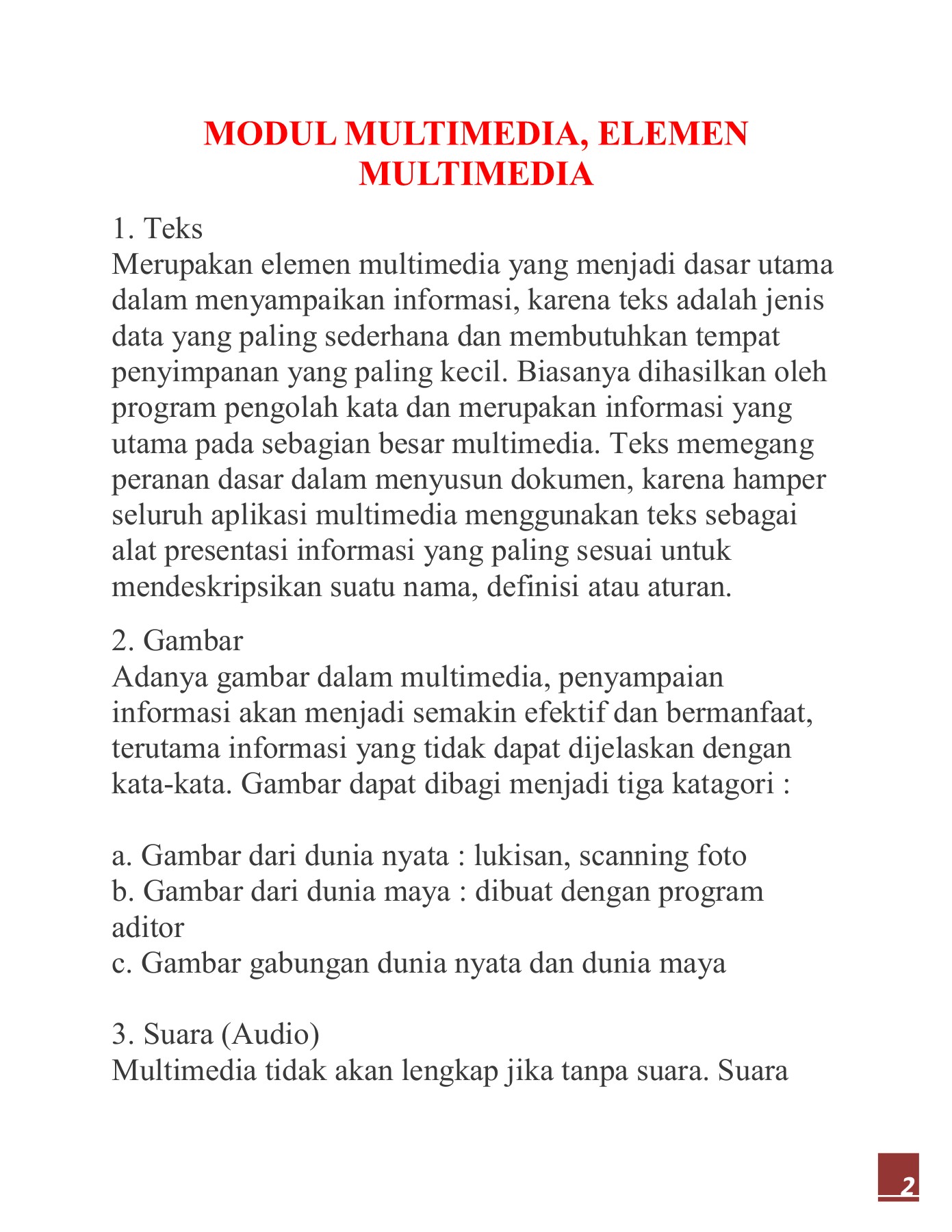 MODUL MULTIMEDIA SMKP2 - wardi yono - Halaman 2 | PDF Online | PubHTML5
