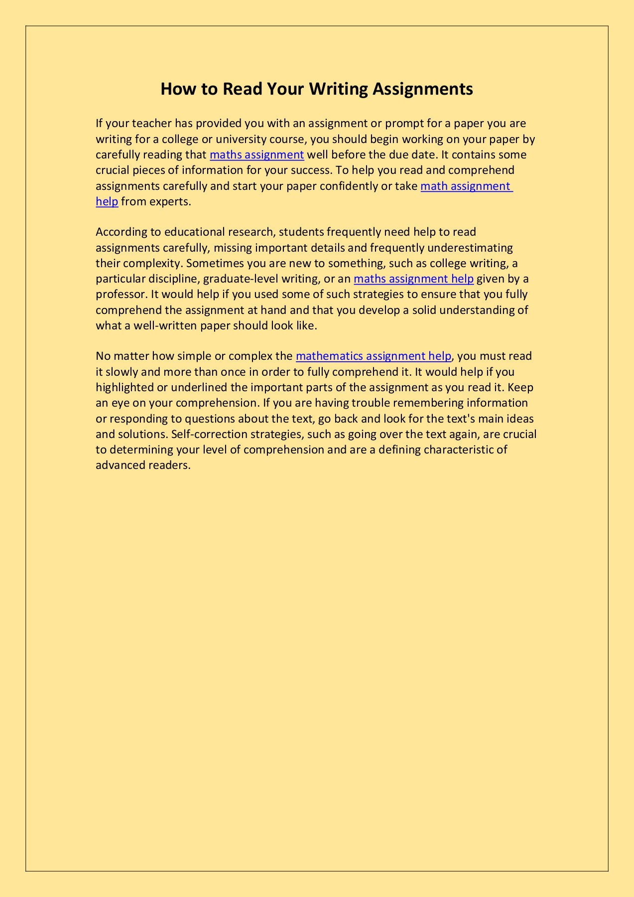 How to Read Your Writing Assignments - Chloe decker - Page 1 | Flip PDF Online | PubHTML5