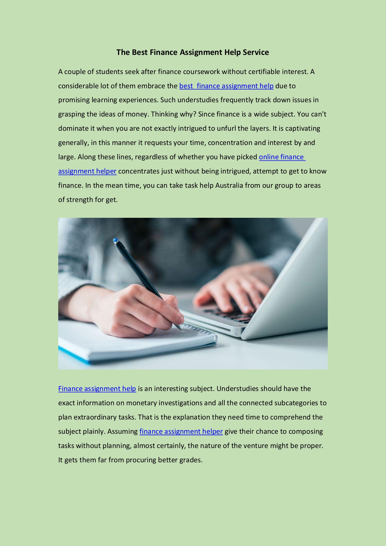 The Best Finance Assignment Help Service - Chloe decker - Page 1 - 1 ...