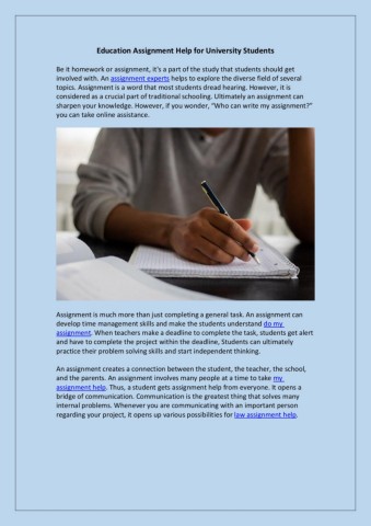 Education Assignment Help for University Students - Chloe decker - Page ...