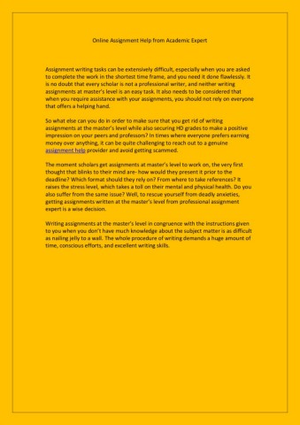 Online Assignment Help from Academic Expert