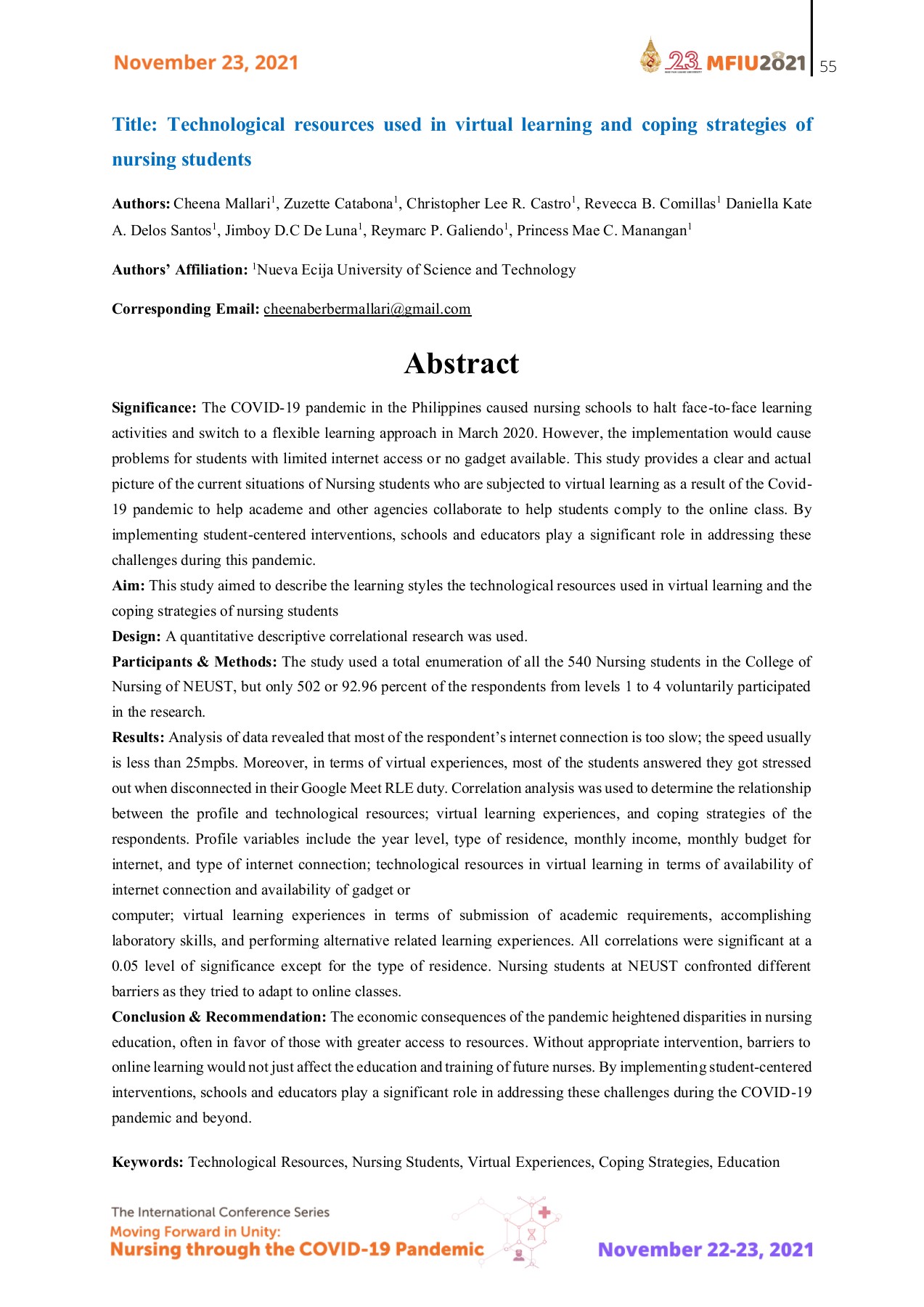 Book of abstracts Conference I MFIU 2021 - aewpatsorn - Page 57 | Flip ...