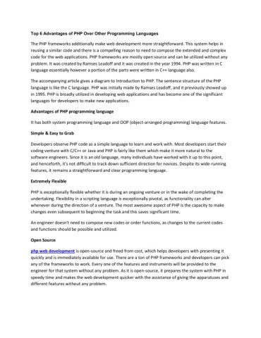 Top 6 Advantages of PHP Over Other Programming Languages - BettyR Lucas ...