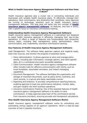 What is Health Insurance Agency Management Software and How Does it ...