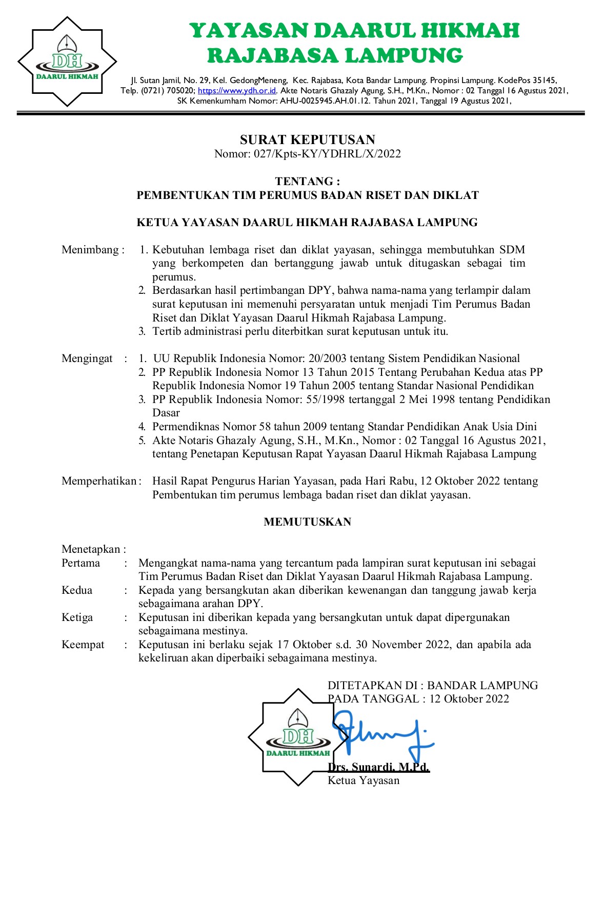 1. SK Tim Perumus Badan Riset dan Diklat - tkitqurrotaayun rajabasa ...