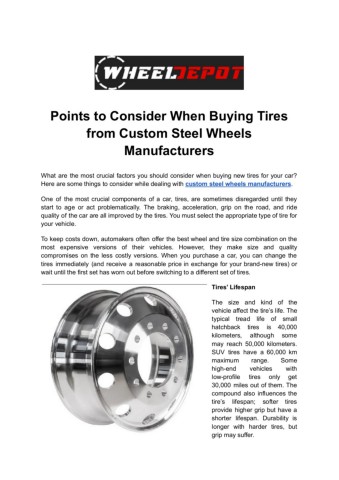 Give a Unique Look to Your Car with Custom Steel Wheels Manufacturers