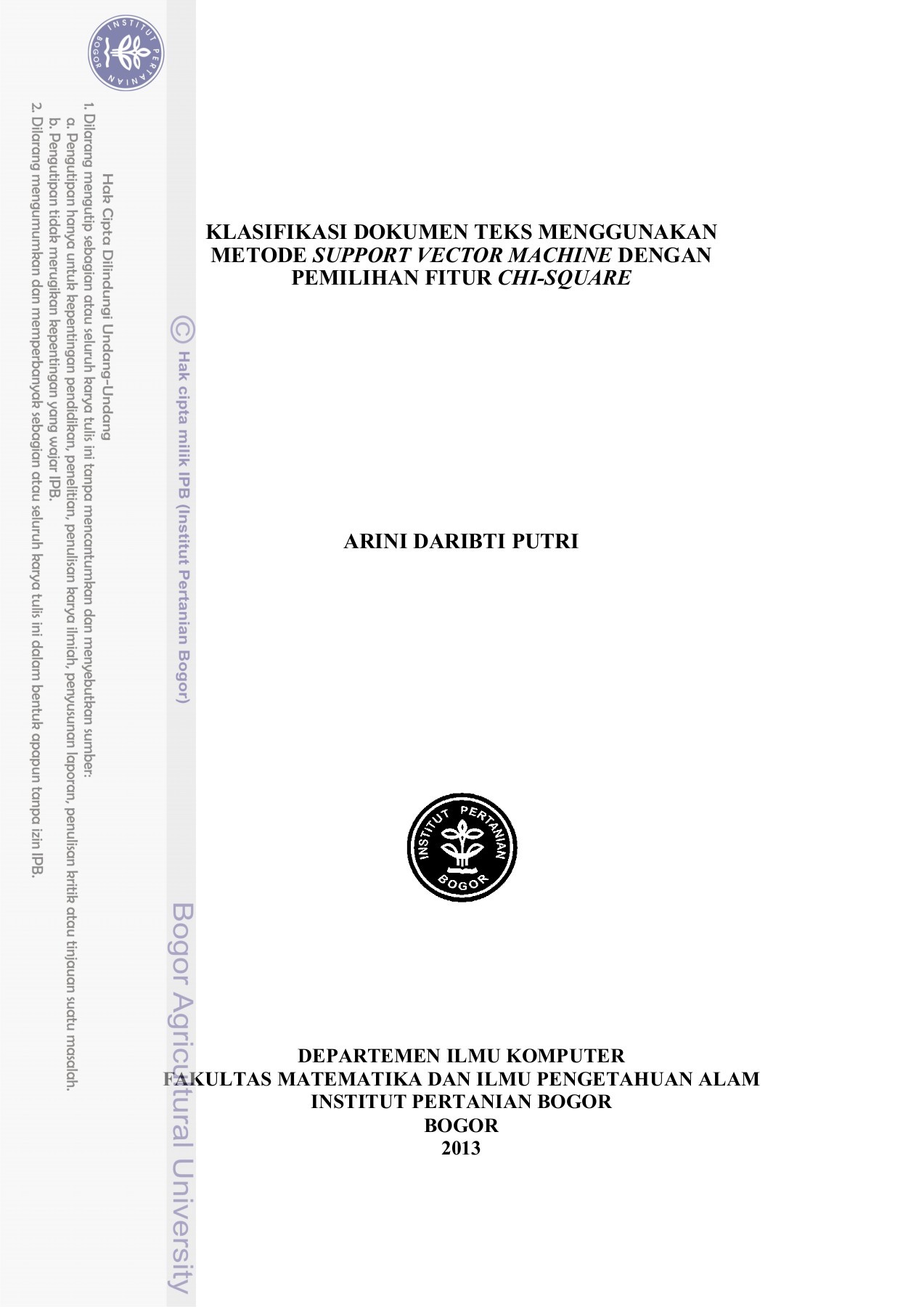 paper IPB klasifikasi pakai SVM otw - derta.isyajora - Halaman 1 | PDF ...