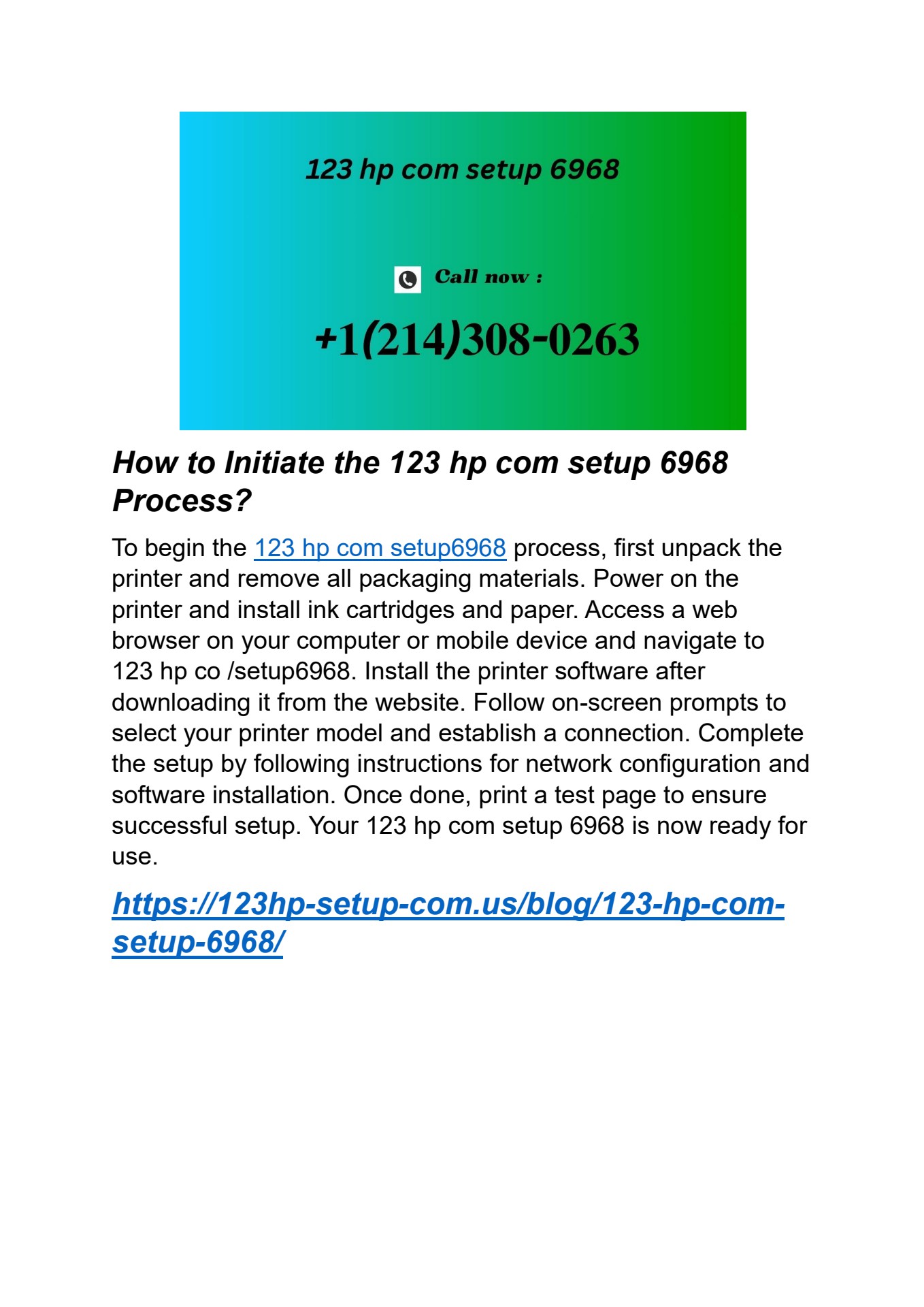 How to Initiate the 123 hp com setup 6968 Process - Anna Stewart - Page ...