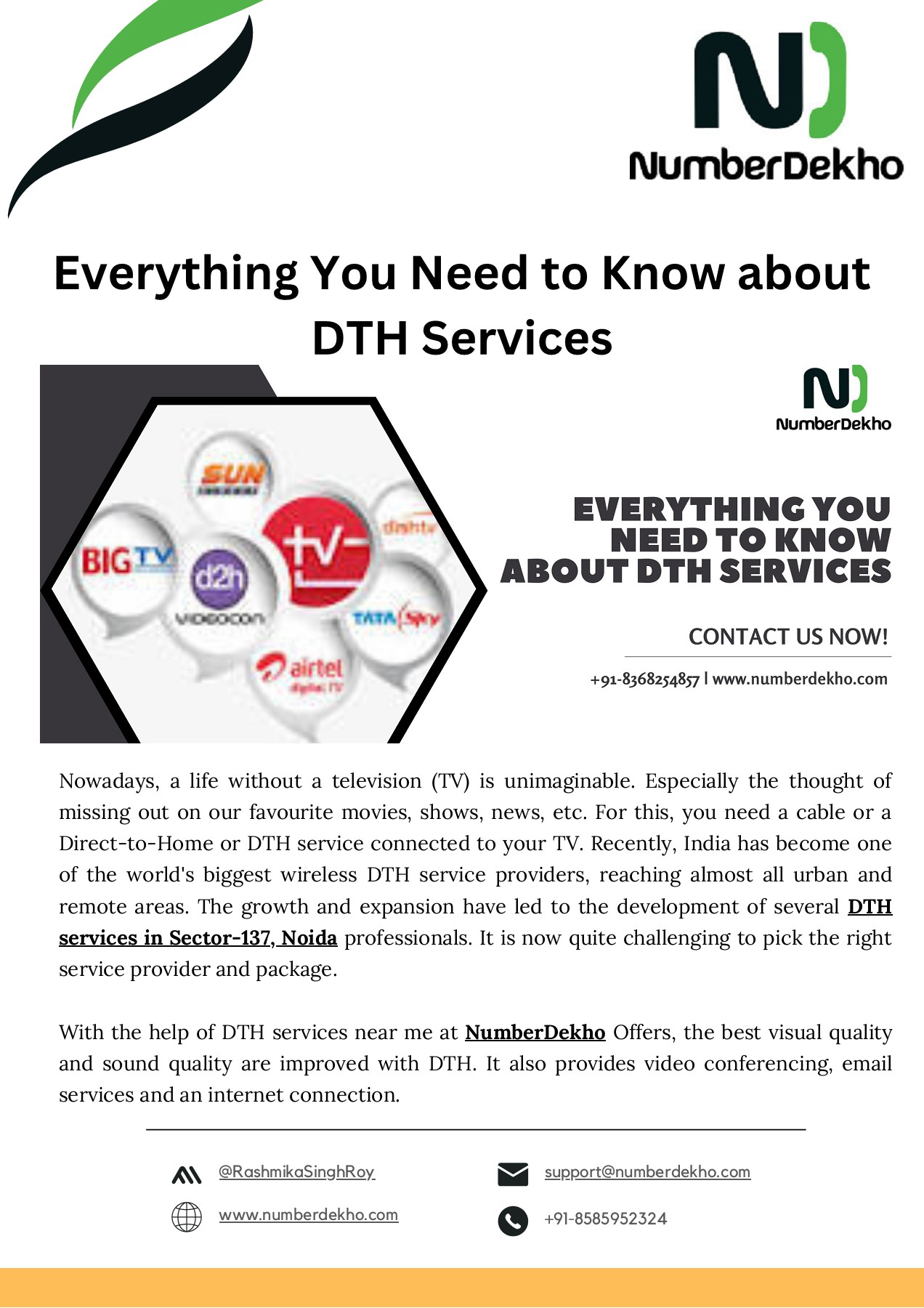 Everything You Need to Know about DTH Services - Rashmika Singh Roy ...