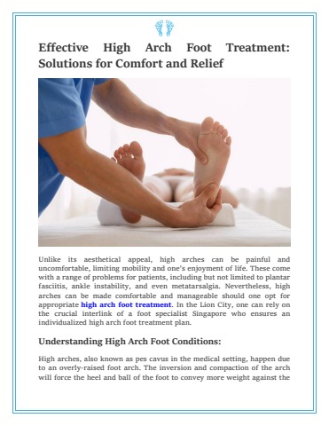 Effective High Arch Foot Treatment- Solutions for Comfort and Relief ...