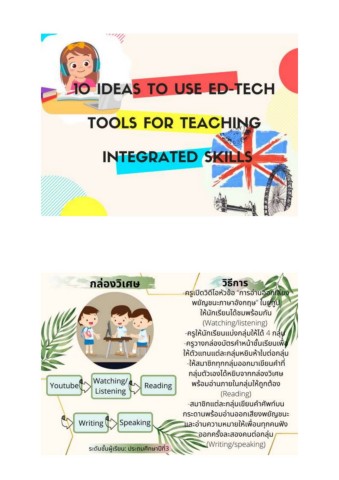 10 ideas to use ed-teach tools for teaching intergrated skills.