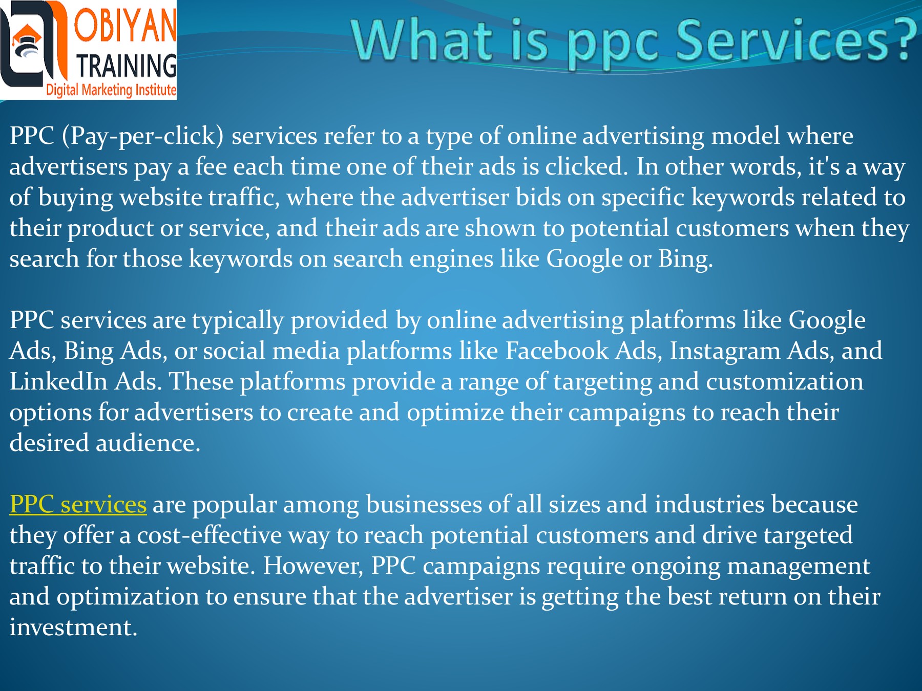 What is ppc Services - Obiyan Infotech - Page 1 - 5 | Flip PDF Online ...