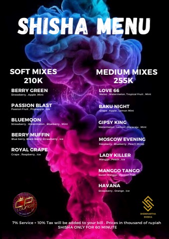 CP LOUNGE SHISHA MENU 2024