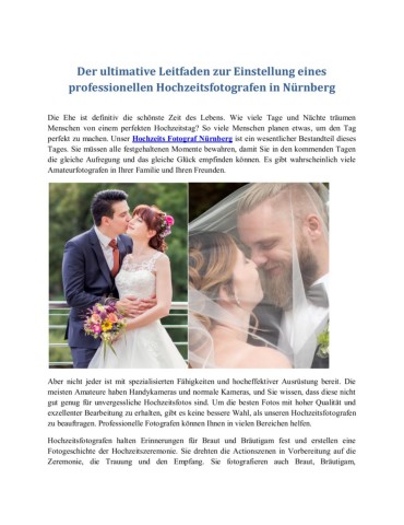 Der ultimative Leitfaden zur Einstellung eines professionellen Hochzeitsfotografen in Nürnberg ...