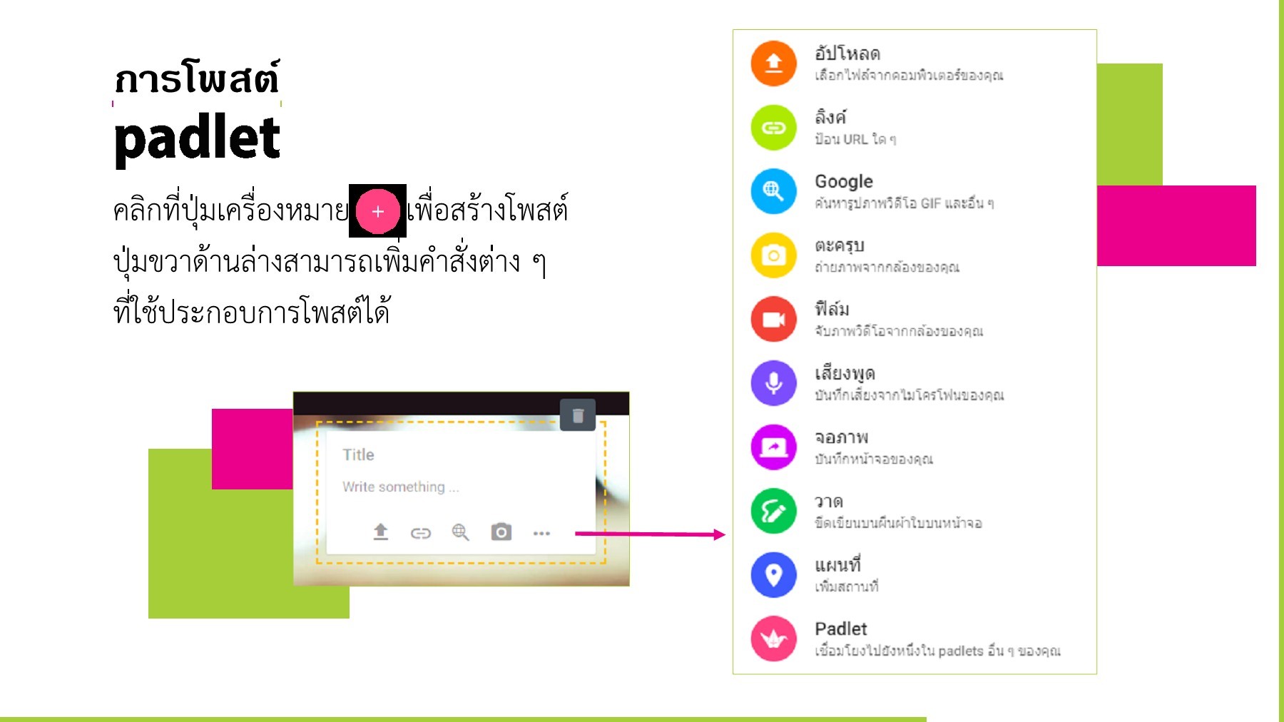 คู่มือการใช้ Social Media Padlet - Chalermkiat Deesom - หน้าหนังสือ 11 | พลิก PDF ออนไลน์ | PubHTML5