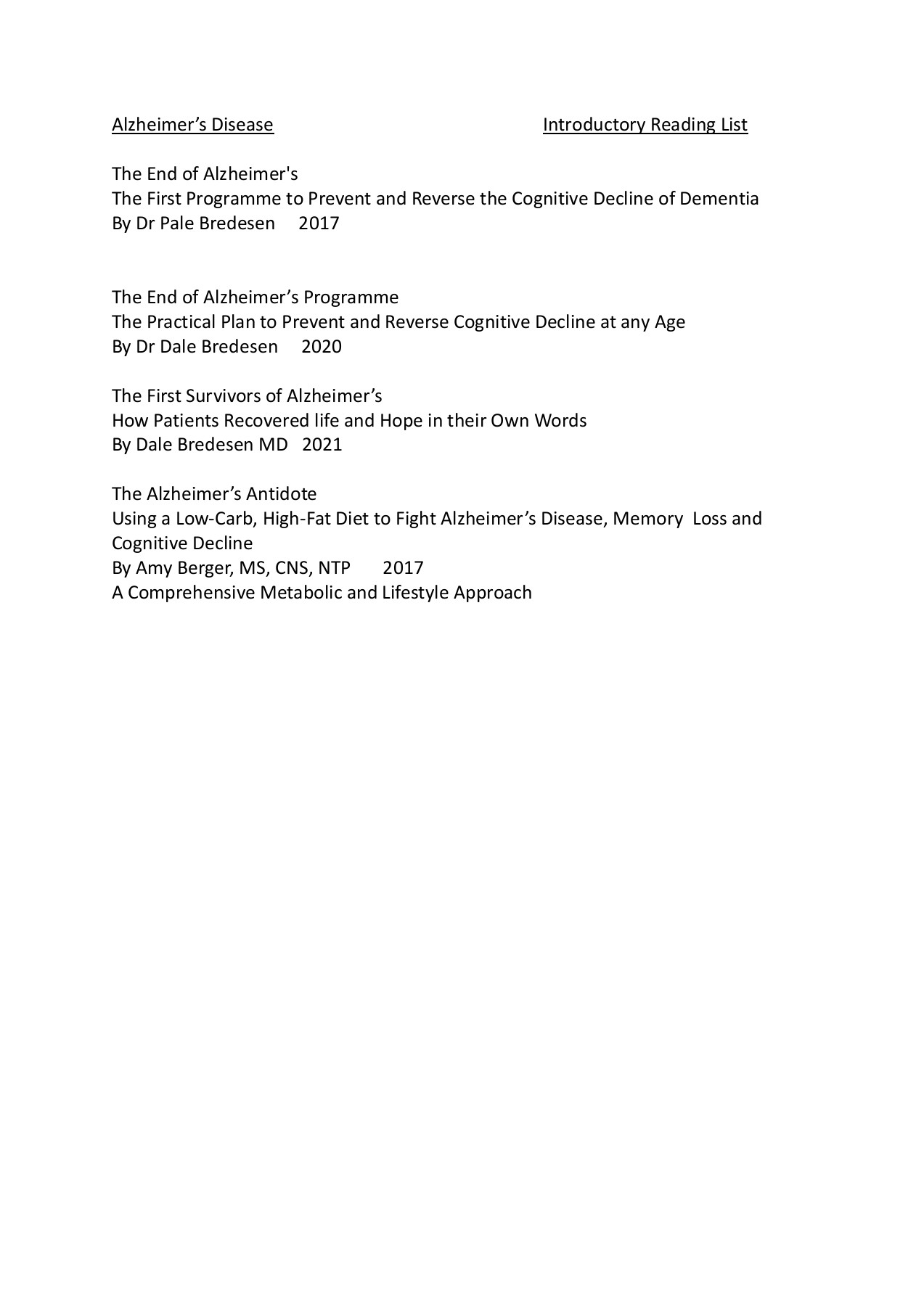 Alzheimer’Introductory Reading List - xandria - Page 1 | Flip PDF ...