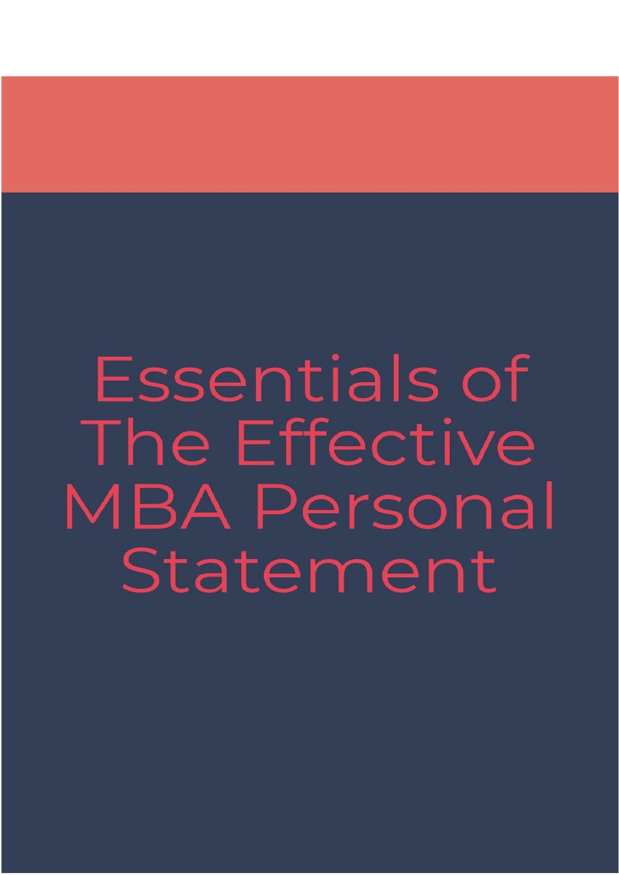 Essentials of an Effective MBA Personal Statement ...