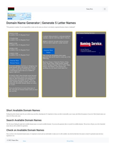 All Purpose Name Generator