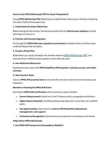 HPE2-K45 Dumps PDF from Dumpsboss: Easy Prep Guide