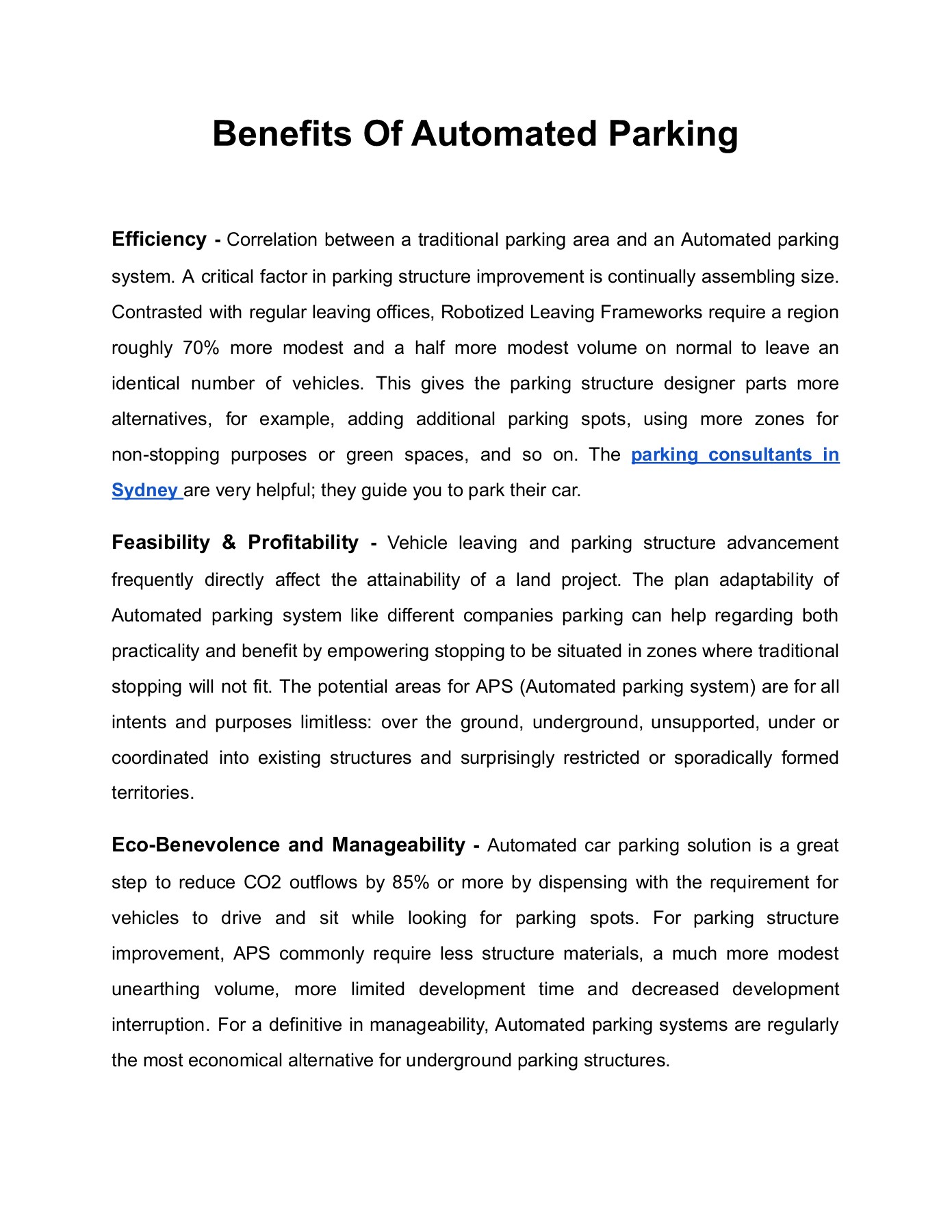 Benefits Of Automated Car Parking - Hamish Smith - Page 1 - 2 | Flip ...