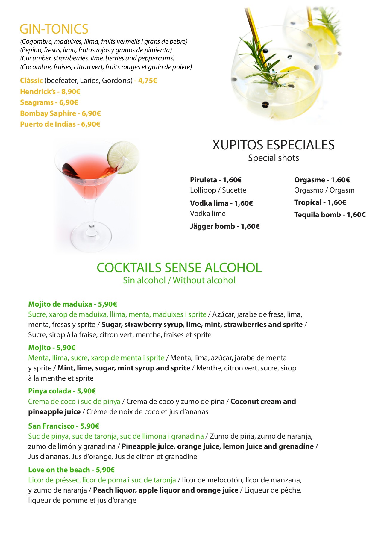 Carta bar PDF. ai - hotelmariadelmar1 - Pàgina 5 | PDF en línia | PubHTML5