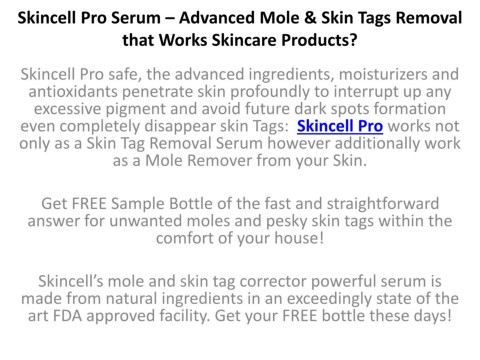 Skincell Pro Serum – SkinCell Pro Reviews, Skin Tag and Mole Removal