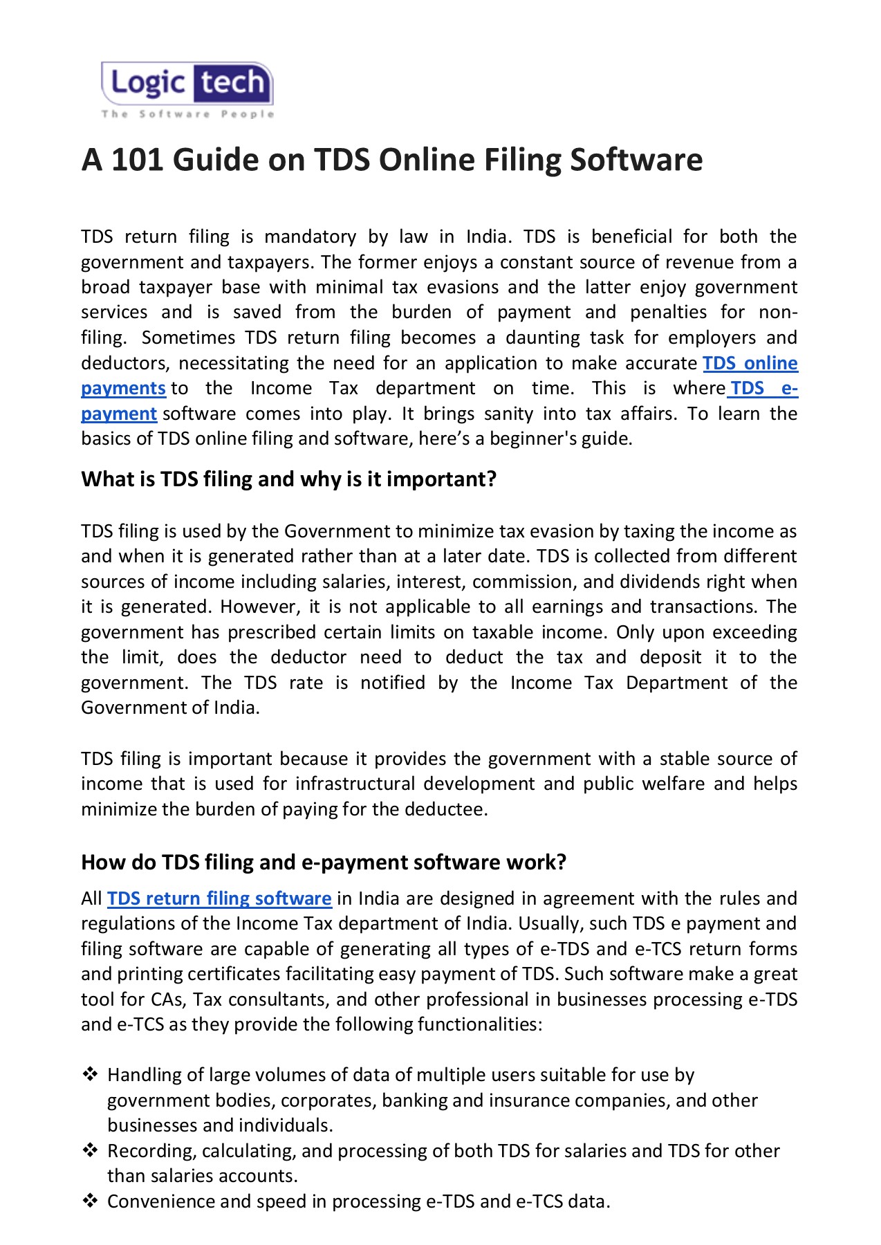 A 101 Guide On TDS Online Filing Software - Archit Saxena - Page 1 - 2 | Flip PDF Online | PubHTML5