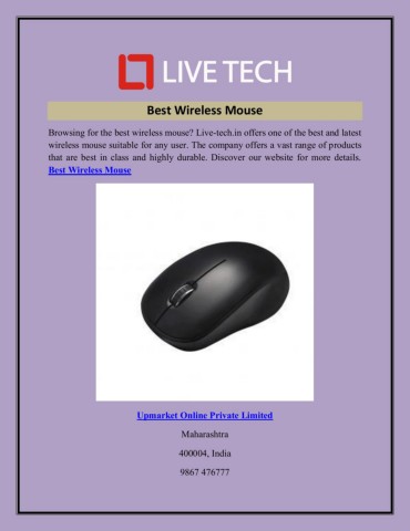 Best Wireless Mouse Live-tech.in