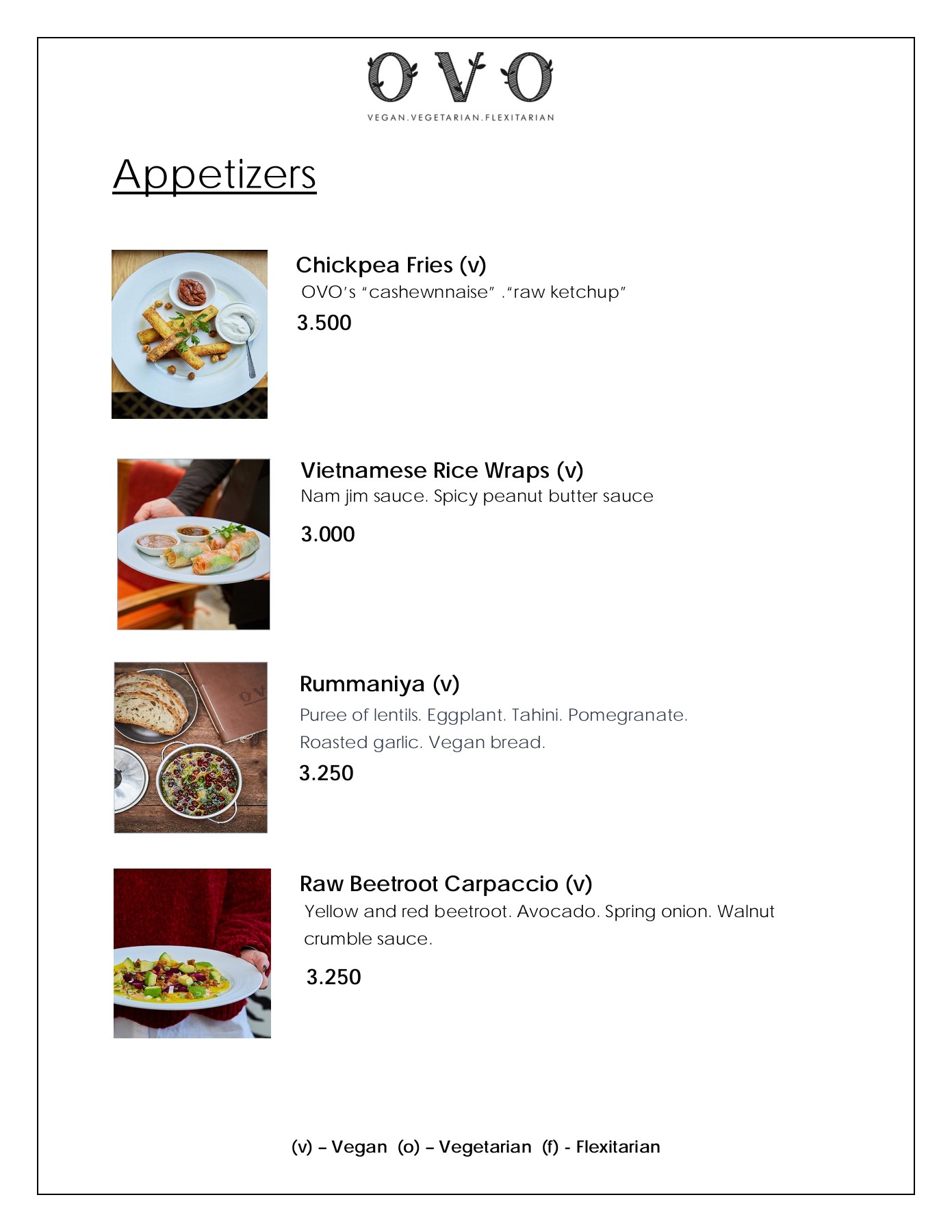 OVO Menu - Rao Kanchumarthi - Page 1 - 0 | Flip PDF Online | PubHTML5