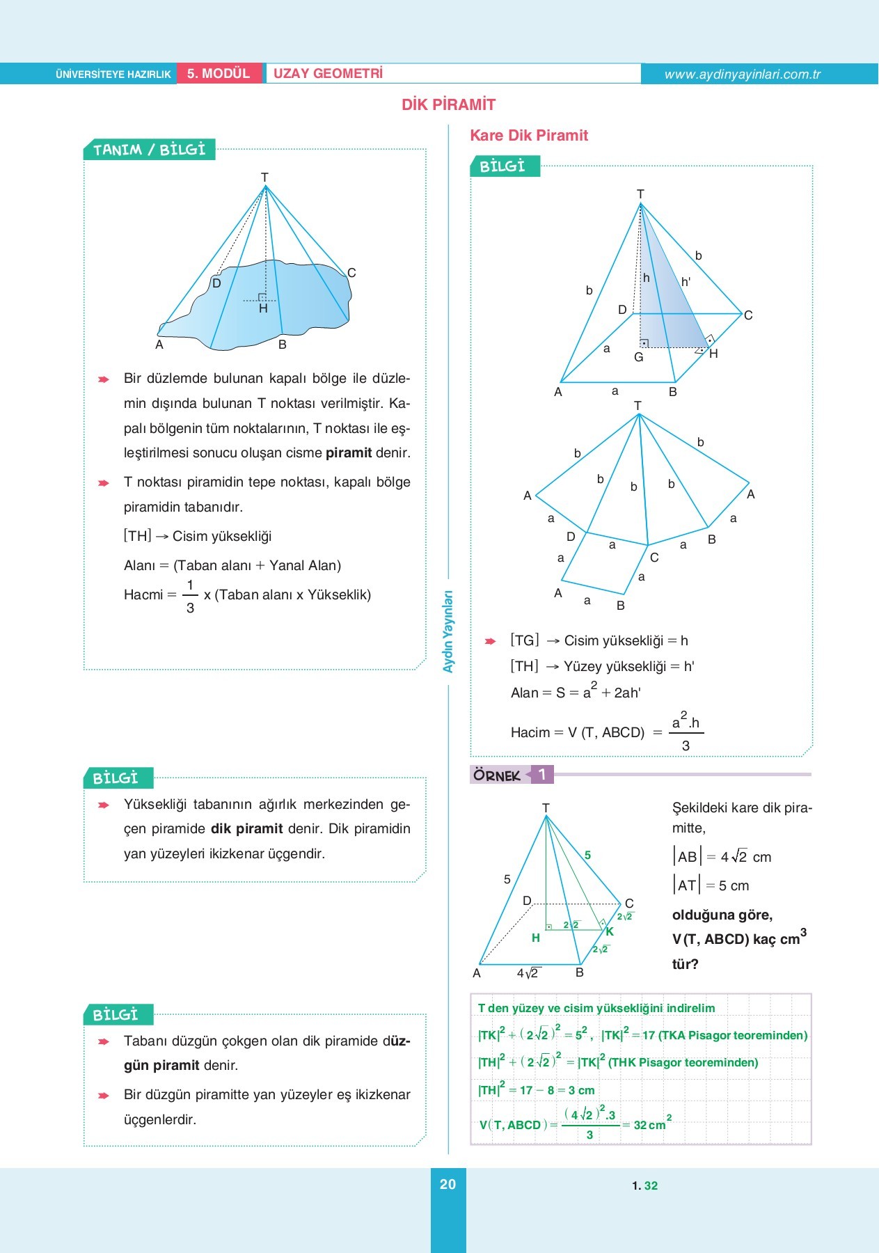 TYT AYT Geometri Ders İşleyiş Modülleri 5. Modül Uzay Geometri - Nesibe Aydın Eğitim Kurumları ...