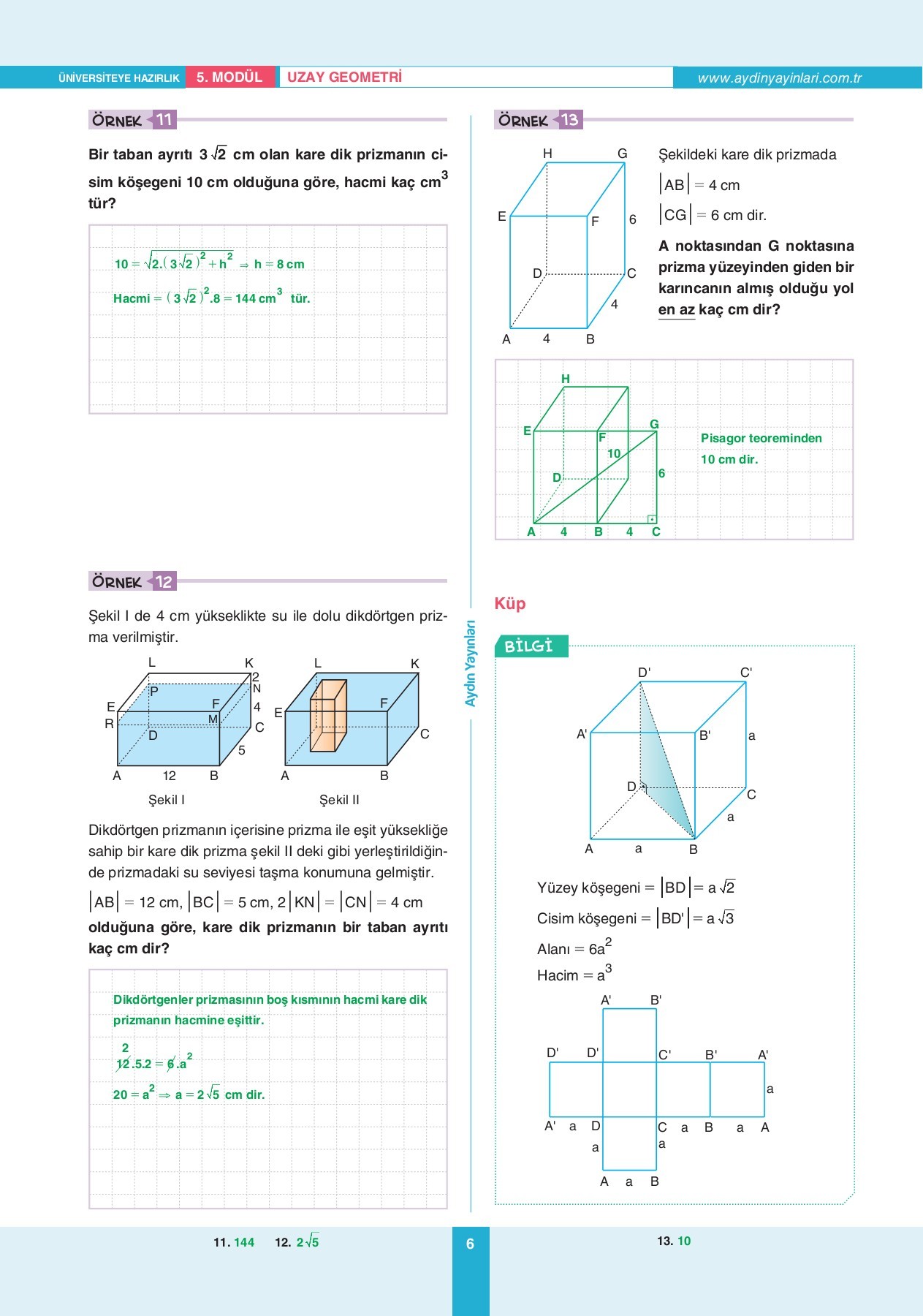 TYT AYT Geometri Ders İşleyiş Modülleri 5. Modül Uzay Geometri - Nesibe Aydın Eğitim Kurumları ...