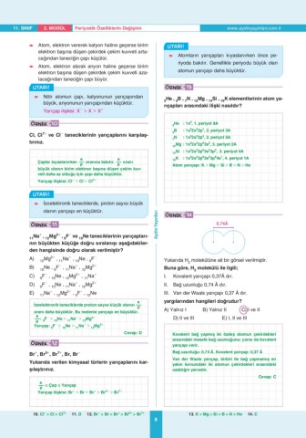 AYT Kimya 11. Sınıf Ders İşleyiş Modülleri Modül 2 Periyodik Sistem - Nesibe Aydın Eğitim ...