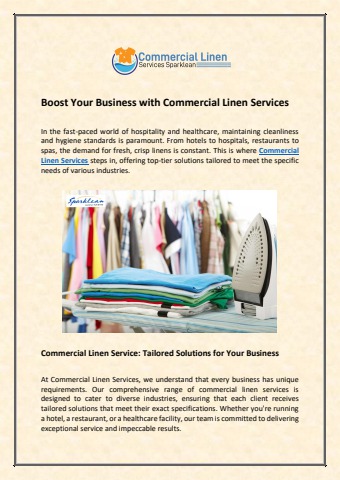 Boost Your Business with Commercial Linen Services