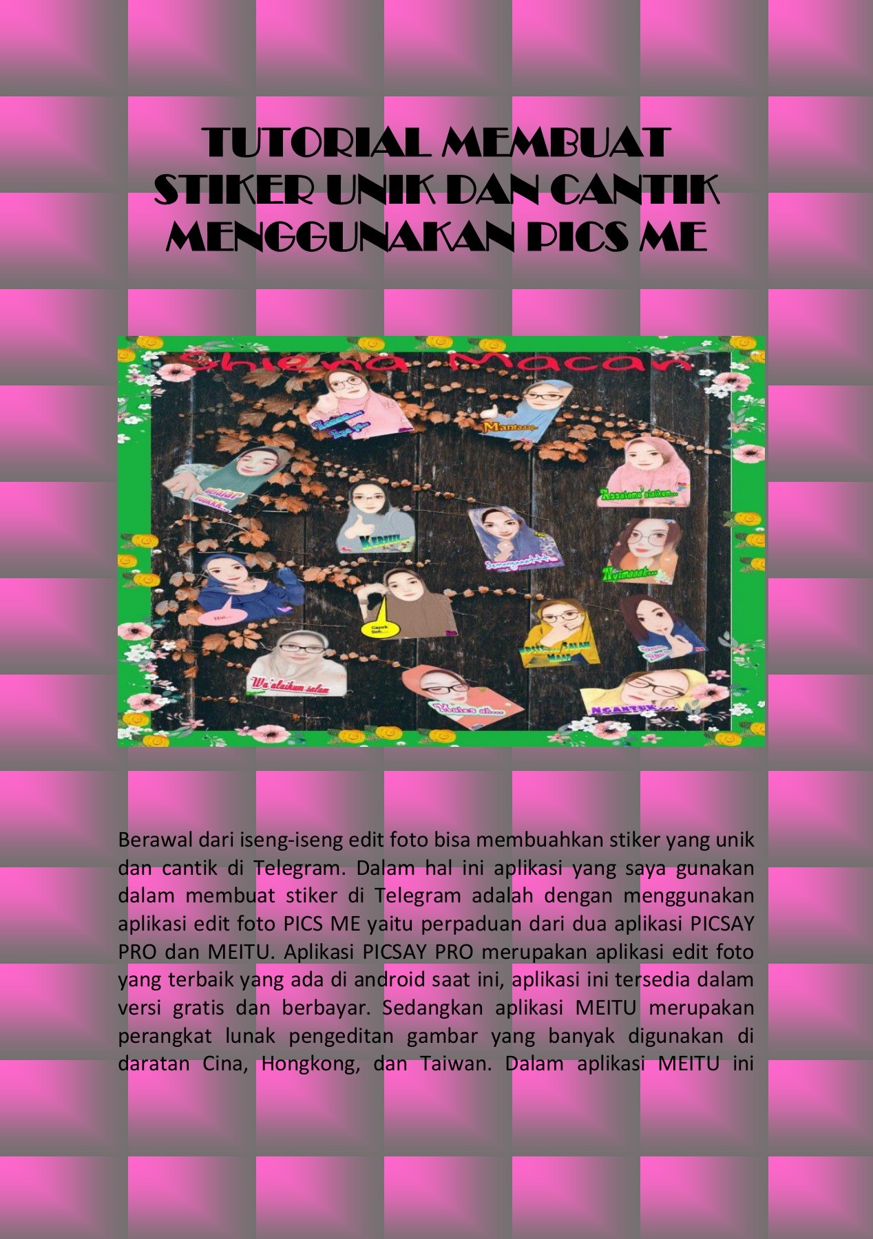 TUTORIAL MEMBUAT STICKER UNIK DAN CANTIK DENGAN PICS ME - riea.bll10 ...