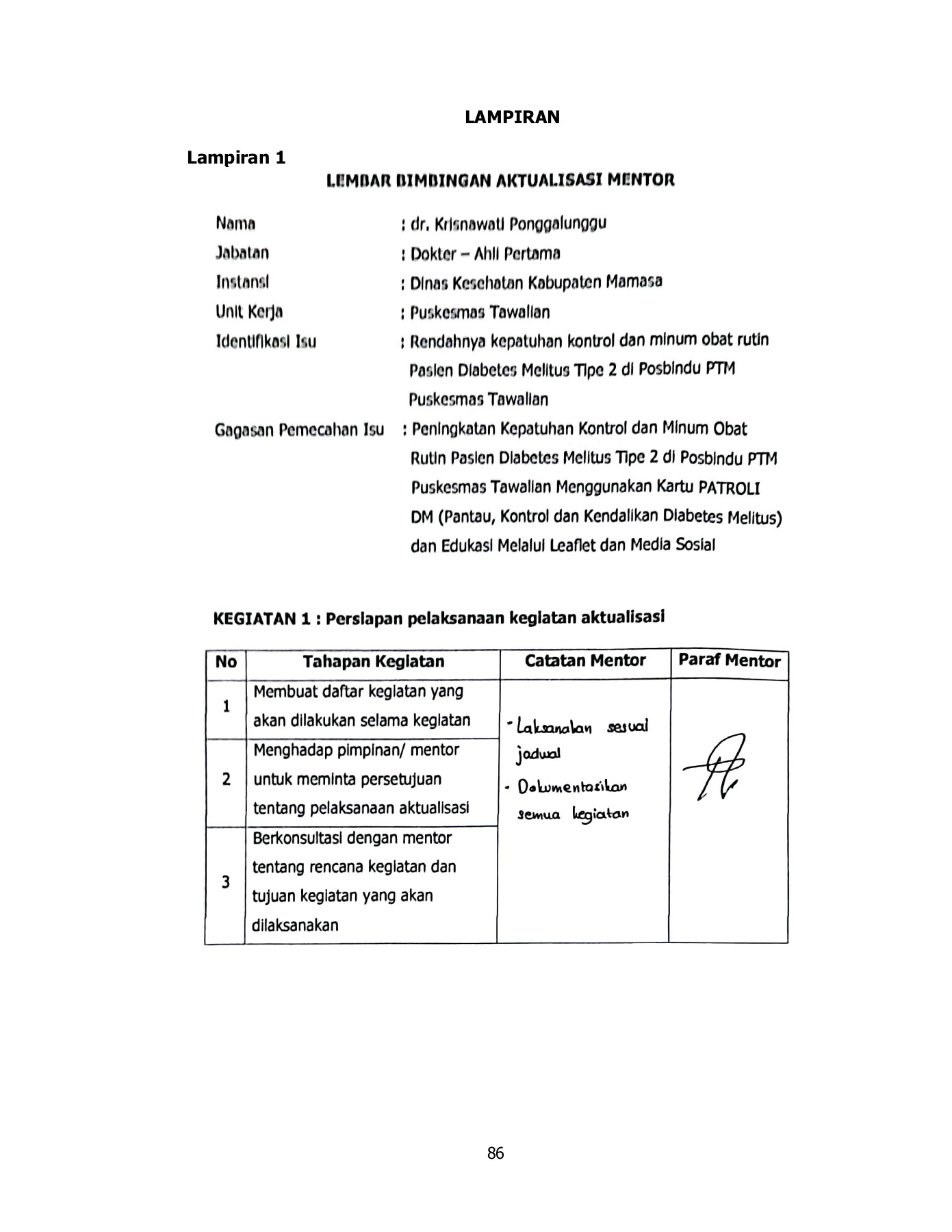 Laporan Aktualisasi - dr. Krisnawati Ponggalunggu - Krisna wati - Kaca 112 | PDF Online | PubHTML5