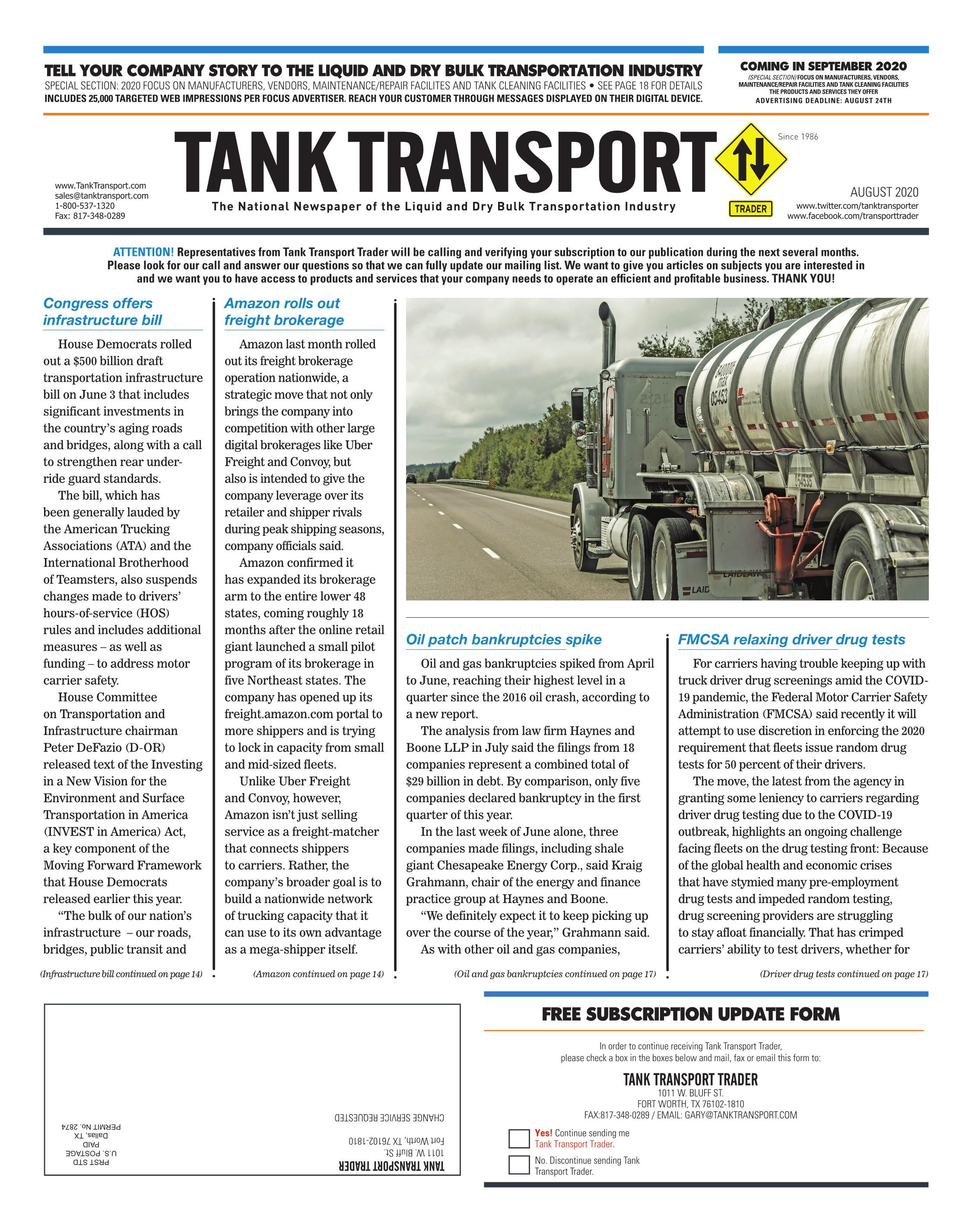 Tank Transport Trader August 2020-High - gary - Page 1 - 24 | Flip PDF ...