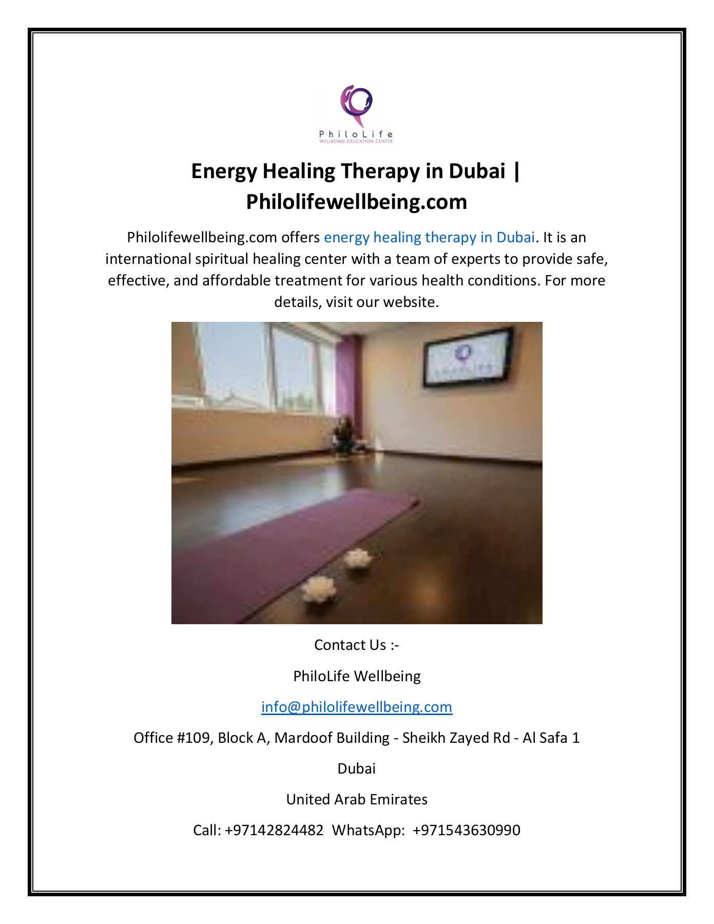 Energy Healing Therapy in Dubai Philolifewellbeing.com - PhiloLife Wellbeing - Page 1 - 1 | Flip ...