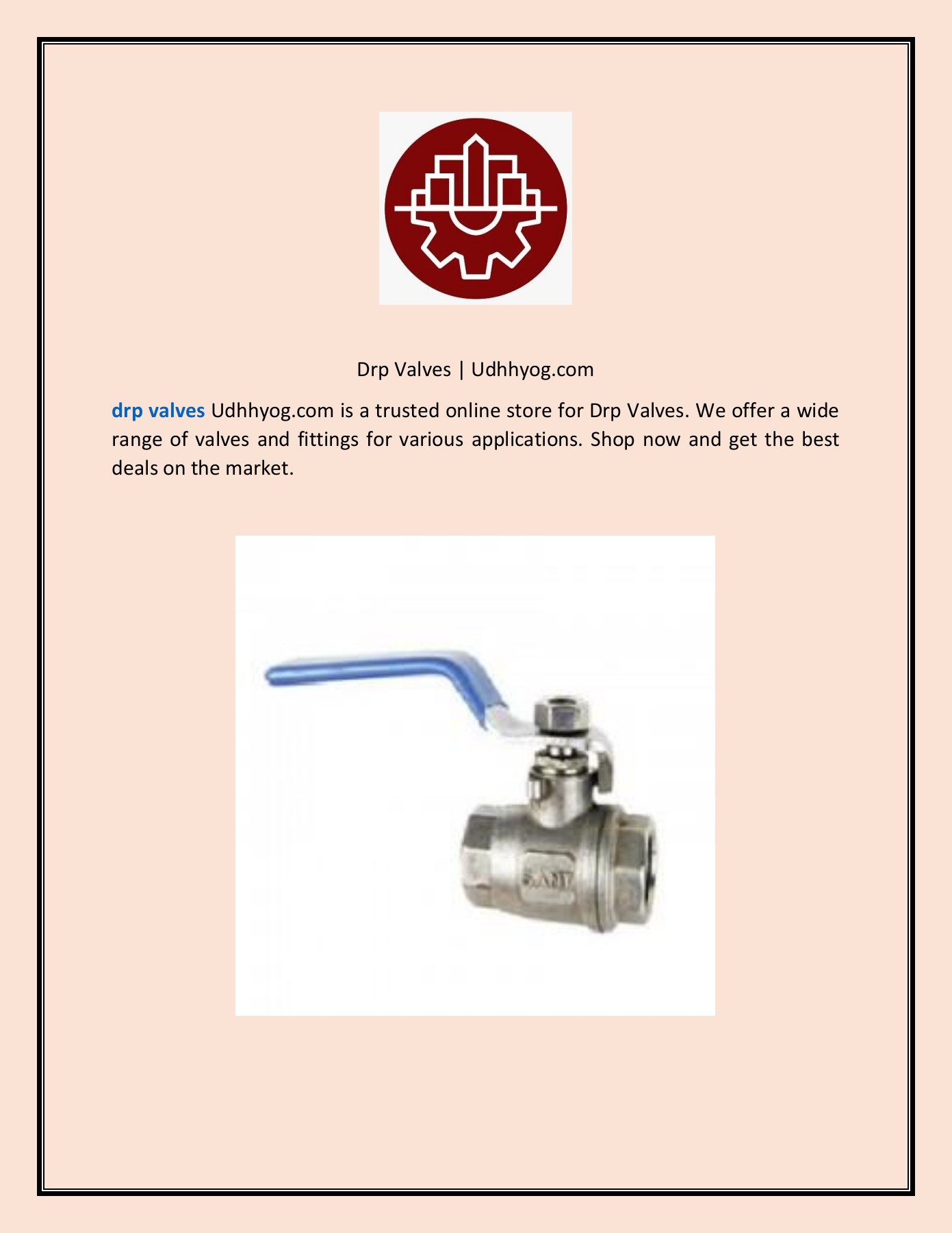 Drp Valves Udhhyog.com - udhhyog udhhyog - Page 1 - 1 | Flip PDF Online ...