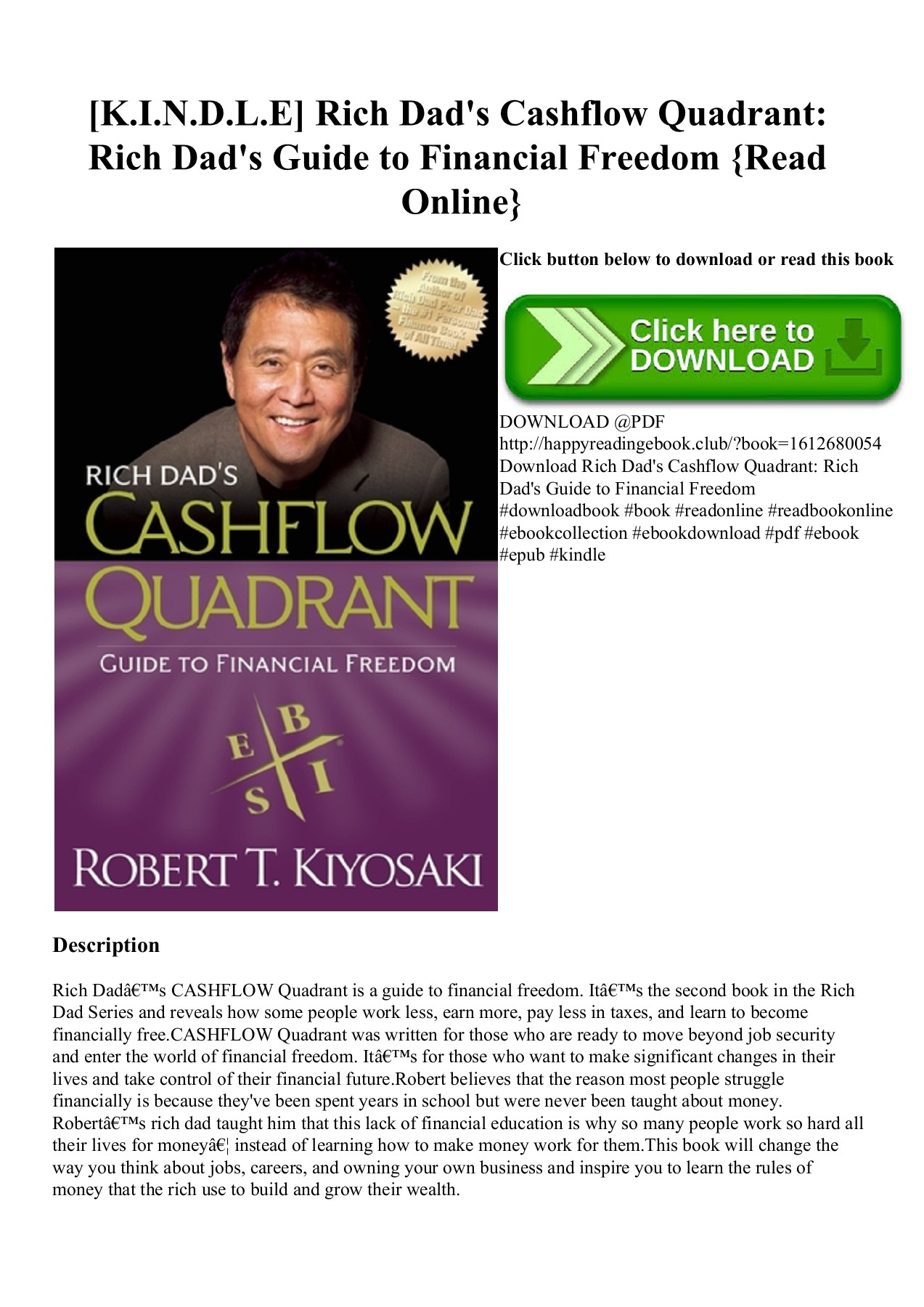 [K.I.N.D.L.E] Rich Dad's Cashflow Quadrant Rich Dad's Guide to ...