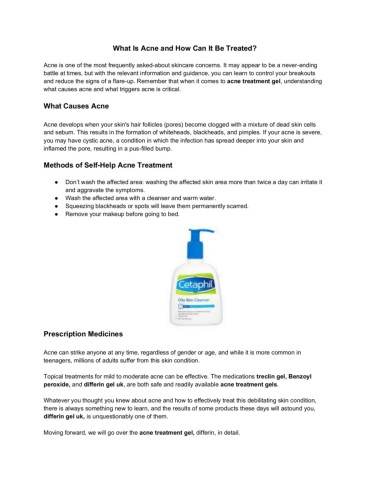 What Is Acne and How Can It Be Treated