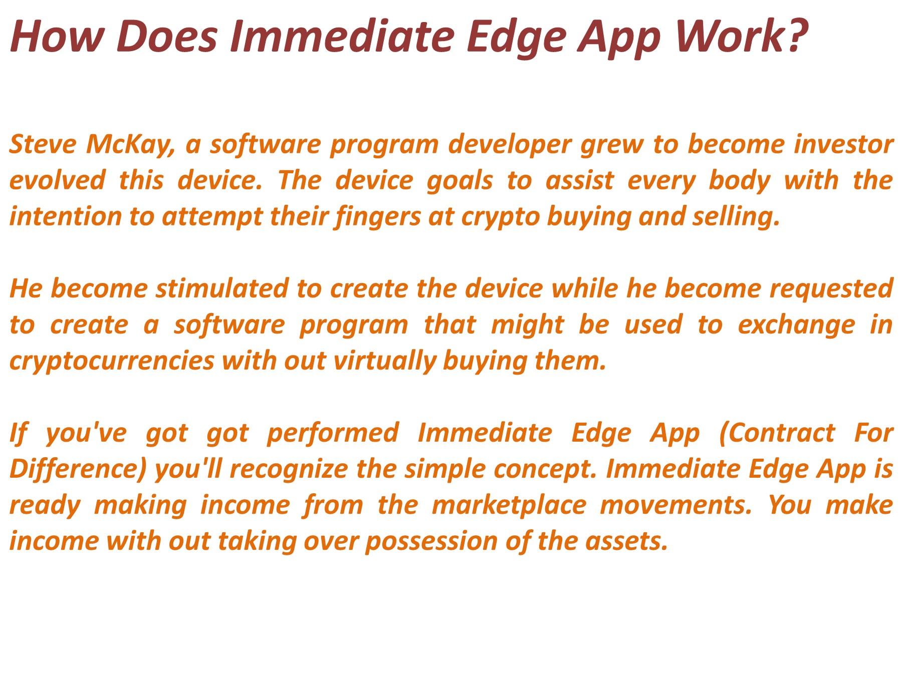 How Does Immediate Edge App Work? - Immediate Edge App - Page 1 - 6 | Flip PDF Online | PubHTML5