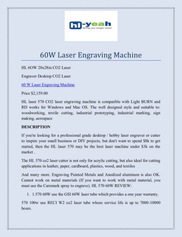 60W Laser Engraving Machine