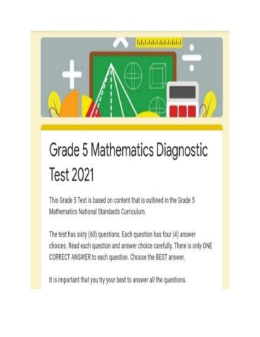 G5 Mathematics Diagnostic Test 2021 - Wenbert Thomas - Page 1 - 53 ...
