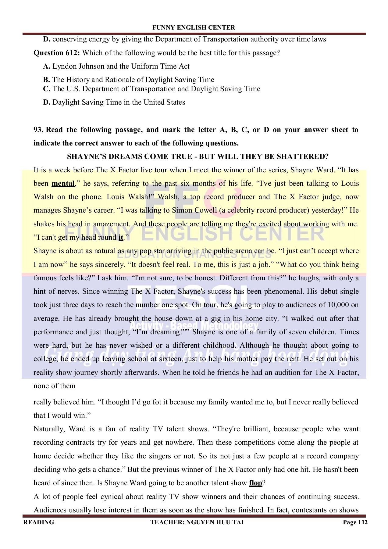 READING TASKS - Nguyen Huu Tai - Page 112 | Flip PDF Online | PubHTML5