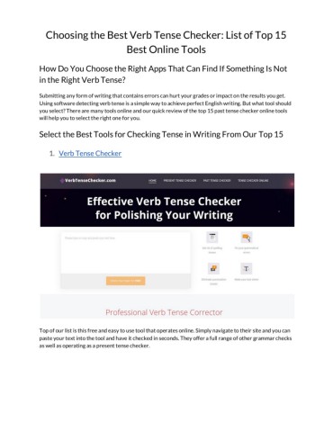 Choosing the Best Verb Tense Checker List of Top 15 Best Online Tools ...