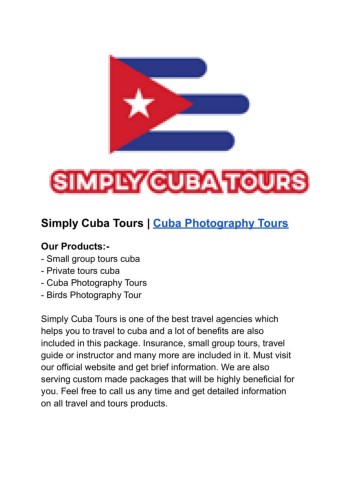 Simply Cuba Tours Cuba Photography Tours