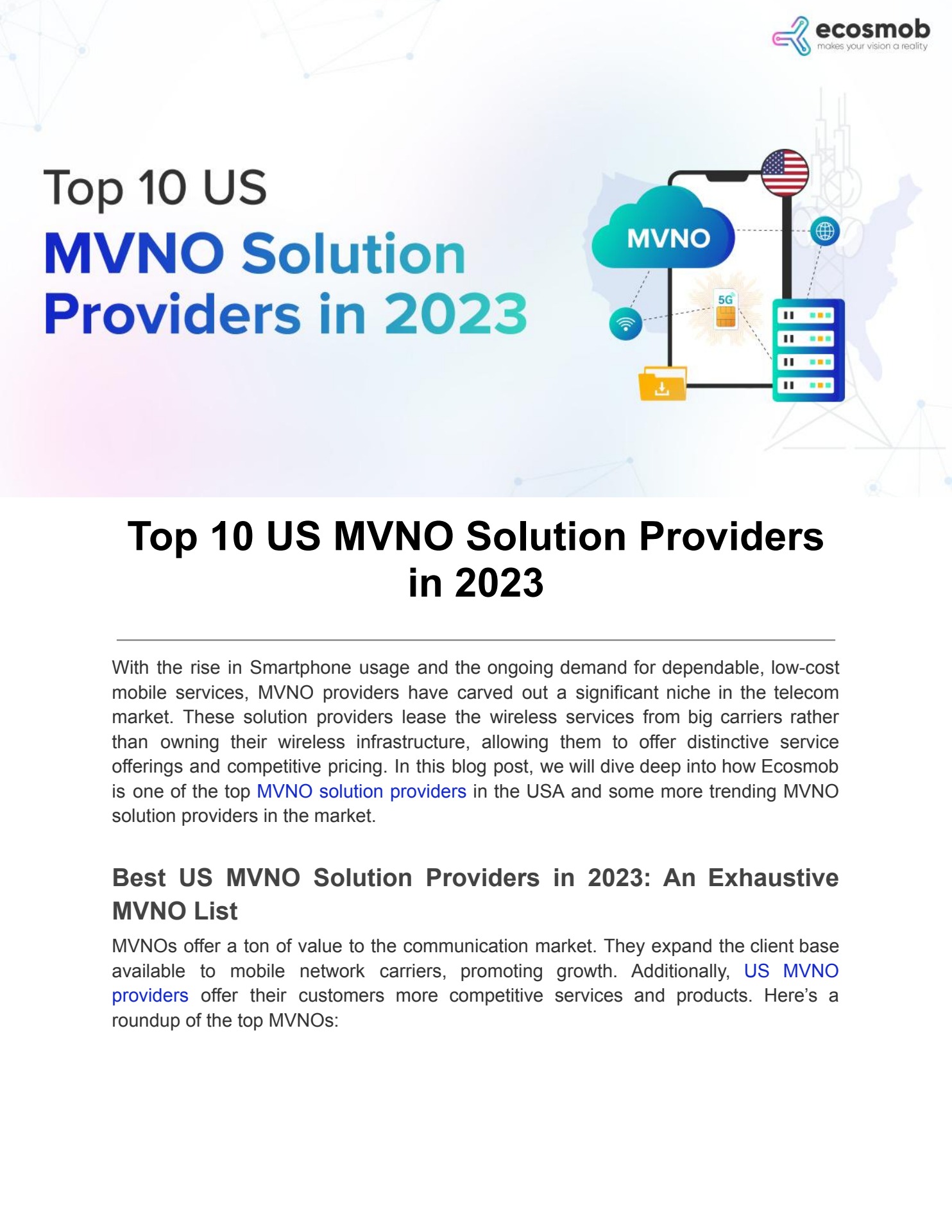 Top 10 US MVNO Solution Providers in 2023 - ecosmob.digital - Page 1 ...
