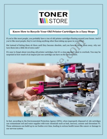 Know How to Recycle Your Old Printer Cartridges in 2 Easy Steps ...