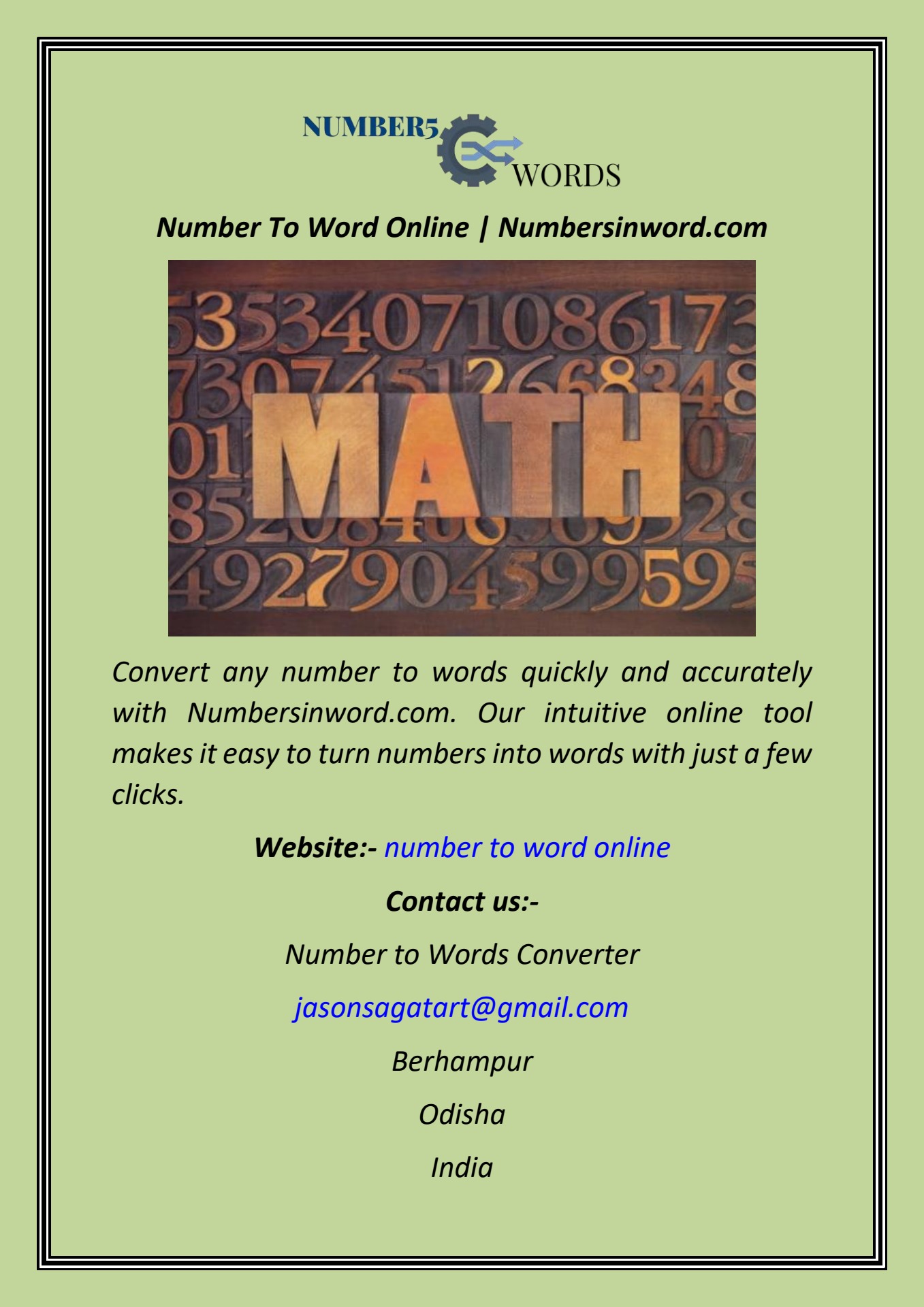 Number To Word Online Numbersinword - numbersinword - Page 1 - 1 | Flip ...