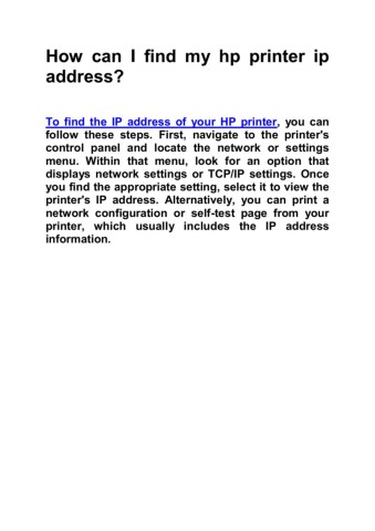 How can I find my hp printer ip address